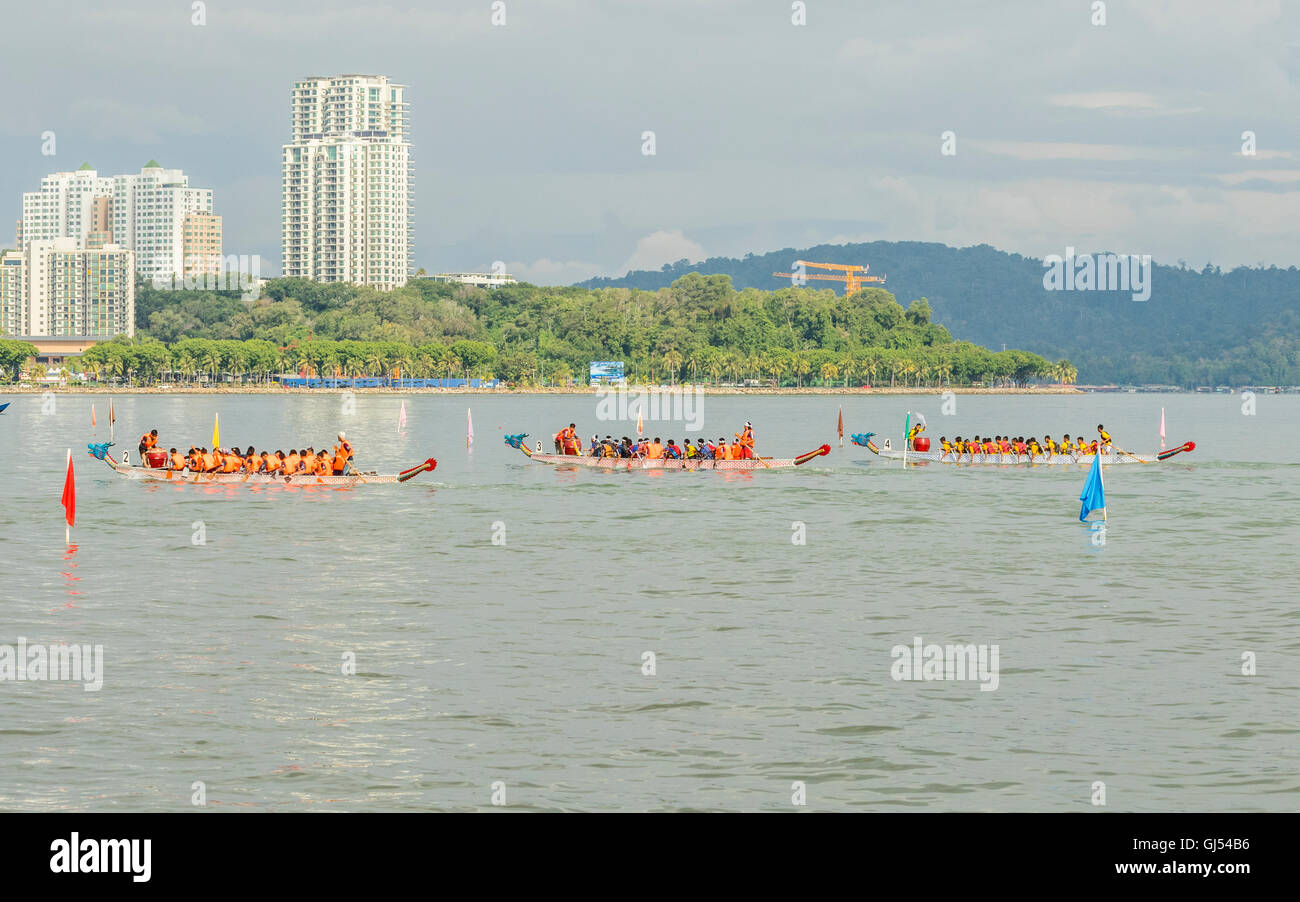 Dragon boat race in Likas bay Chinese traditional sporting event in ...