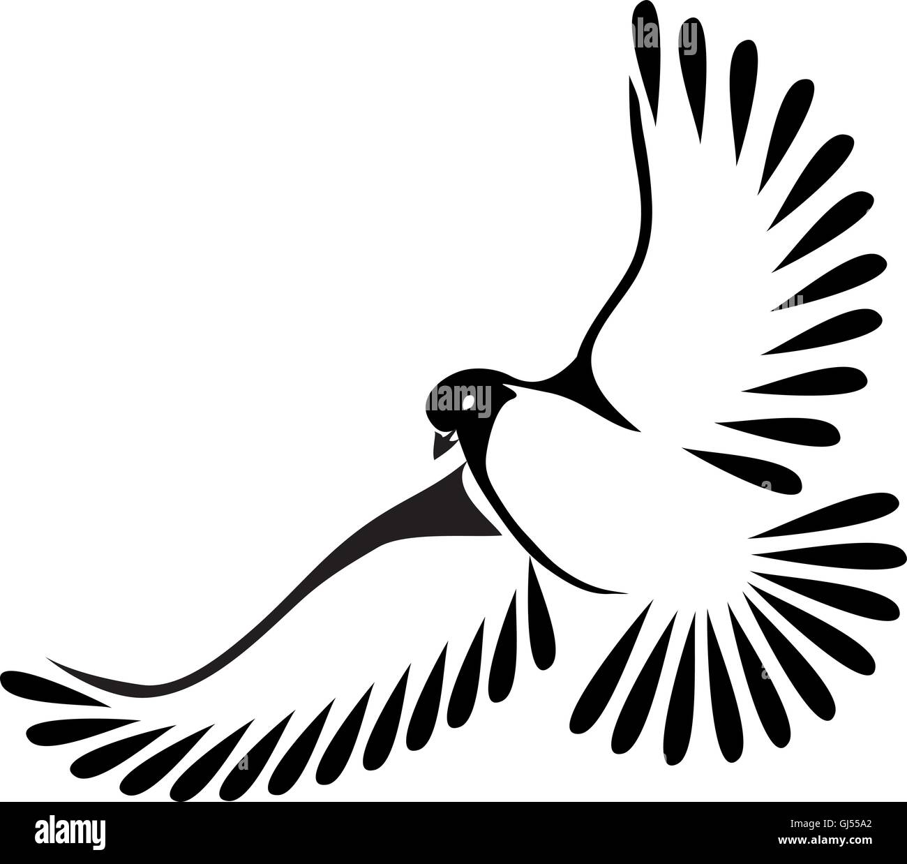 Stylized Dove Black and White Stock Photos & Images - Alamy