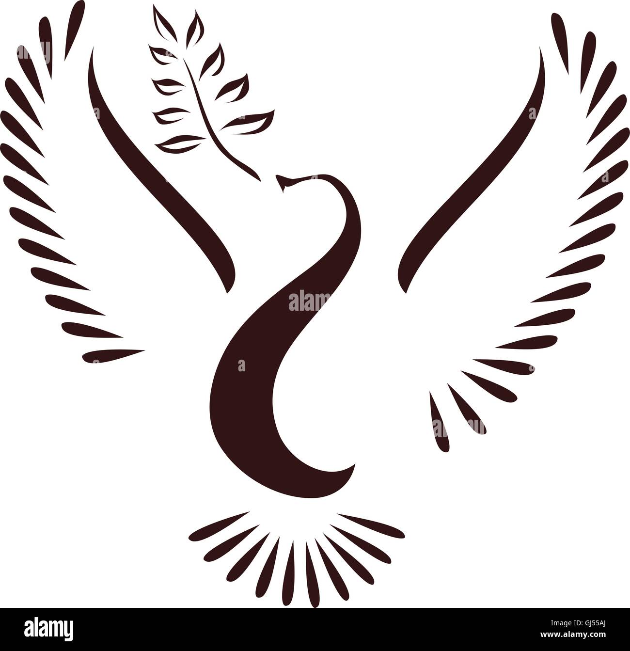 Dove with olive branch stylized vector Stock Vector Image & Art - Alamy