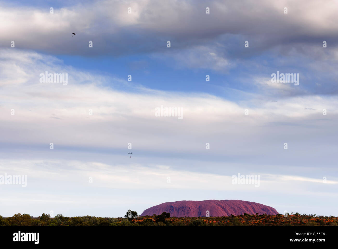 View of Uluru, also called Ayers Rock at sunset from the Ayers Rock ...