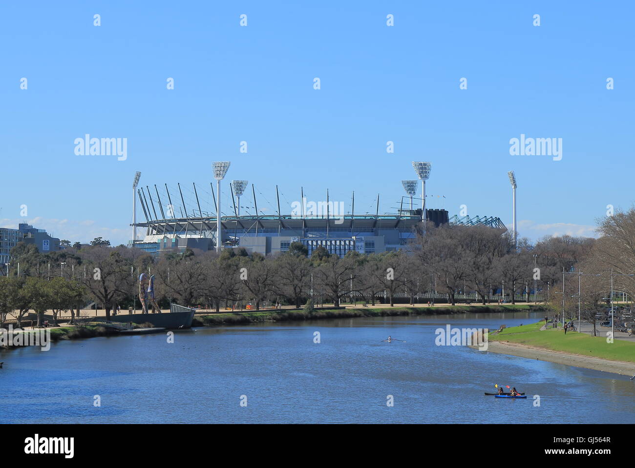 MCG Melbourne Cricket Ground and Yarra river Melbourne Australia Stock ...