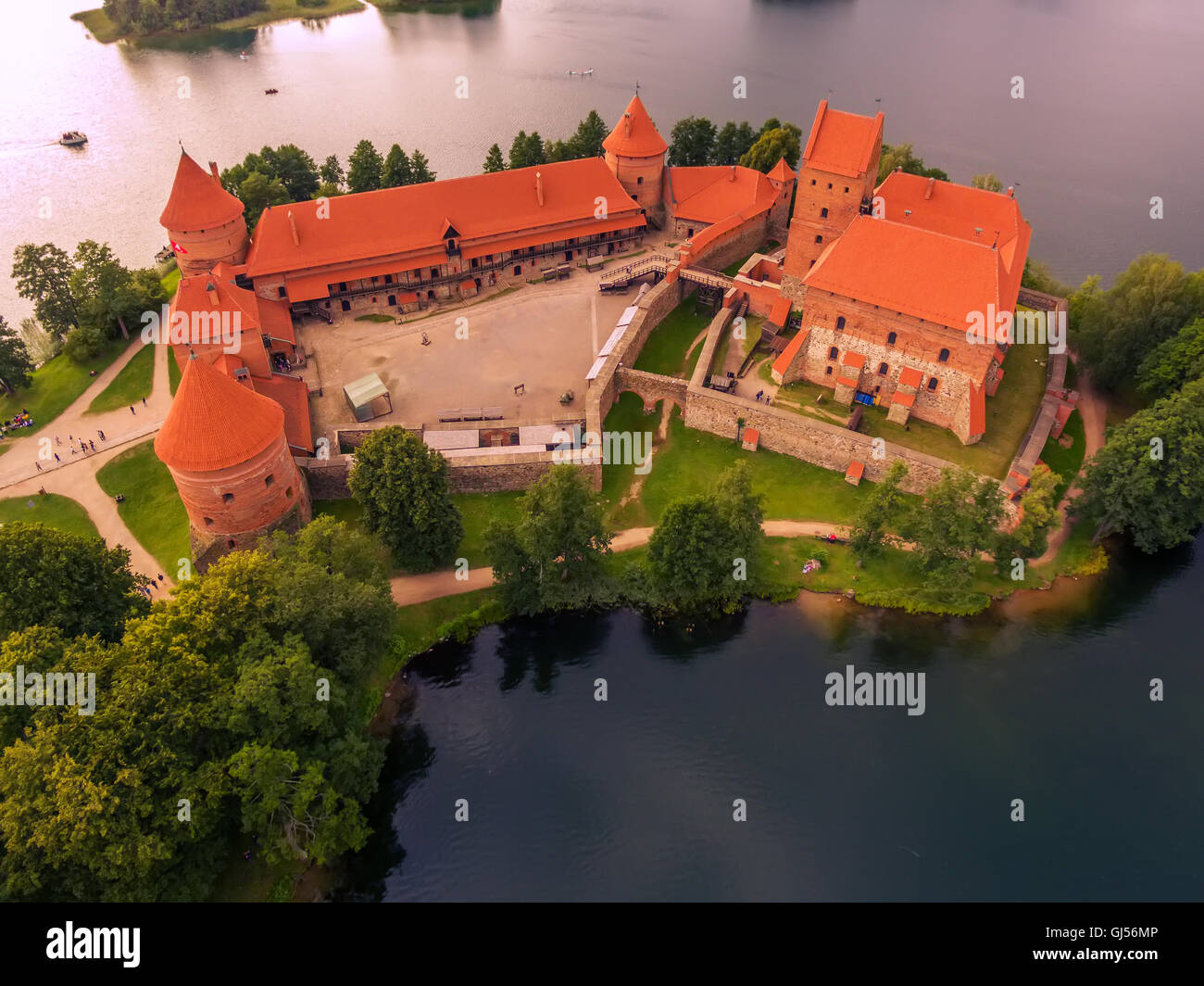 Trakai, Lithuania: Island Castle in the sunset. Historical residence in ...