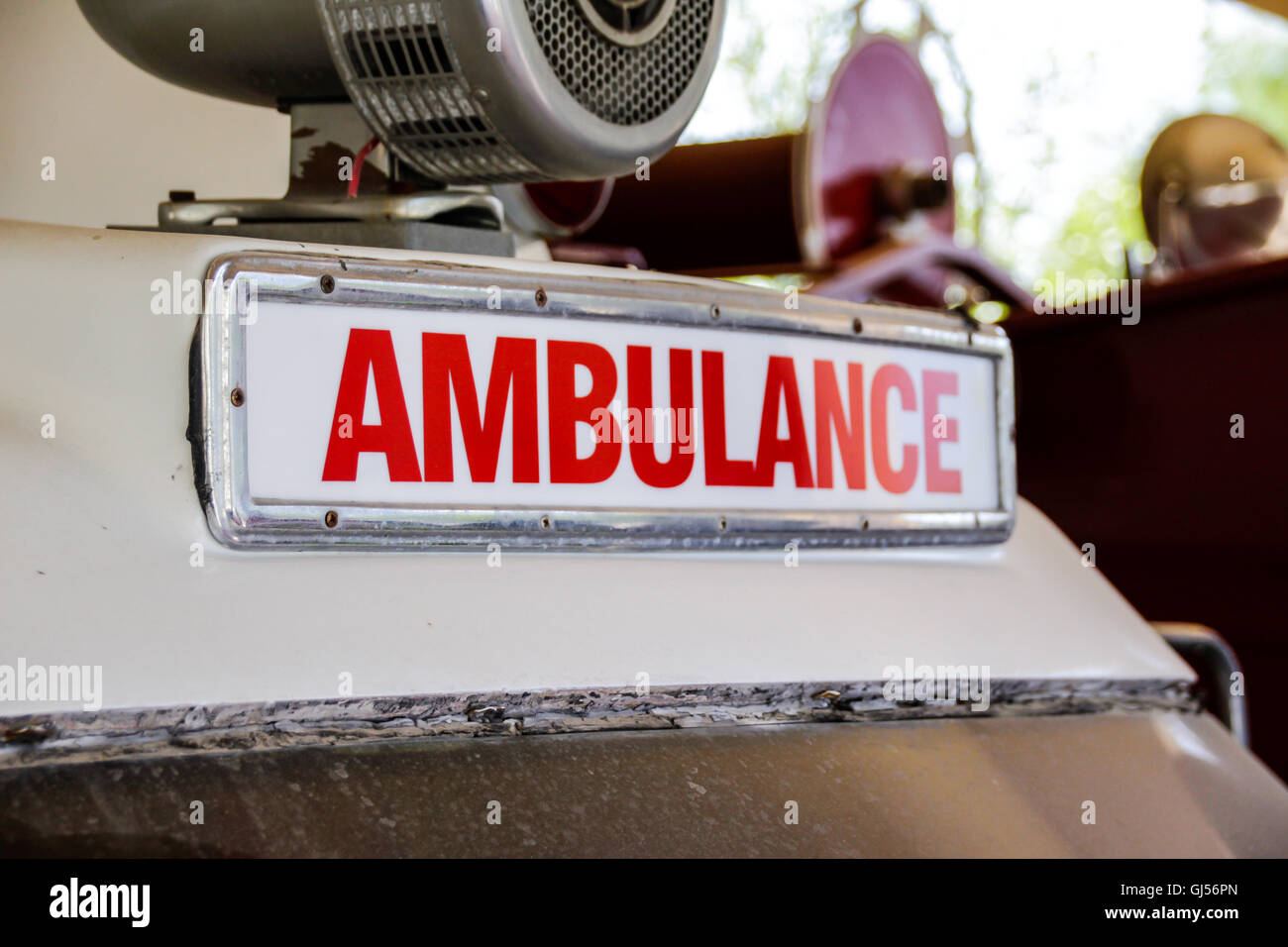 Photograph of a retro ambulance sign Stock Photo - Alamy