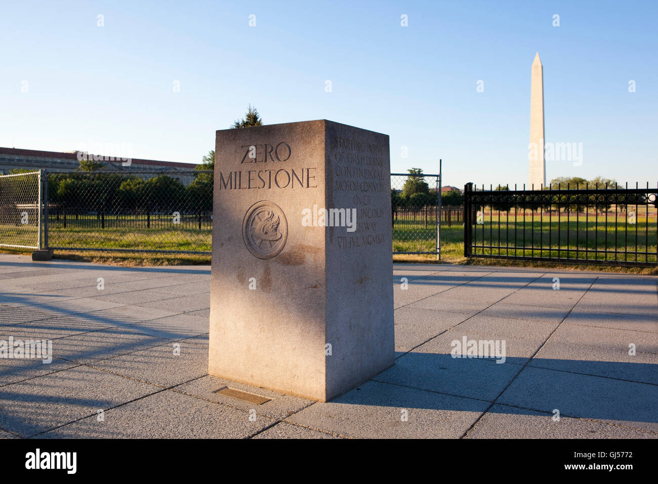 Washington Zero Milestone Stock Photo - Alamy