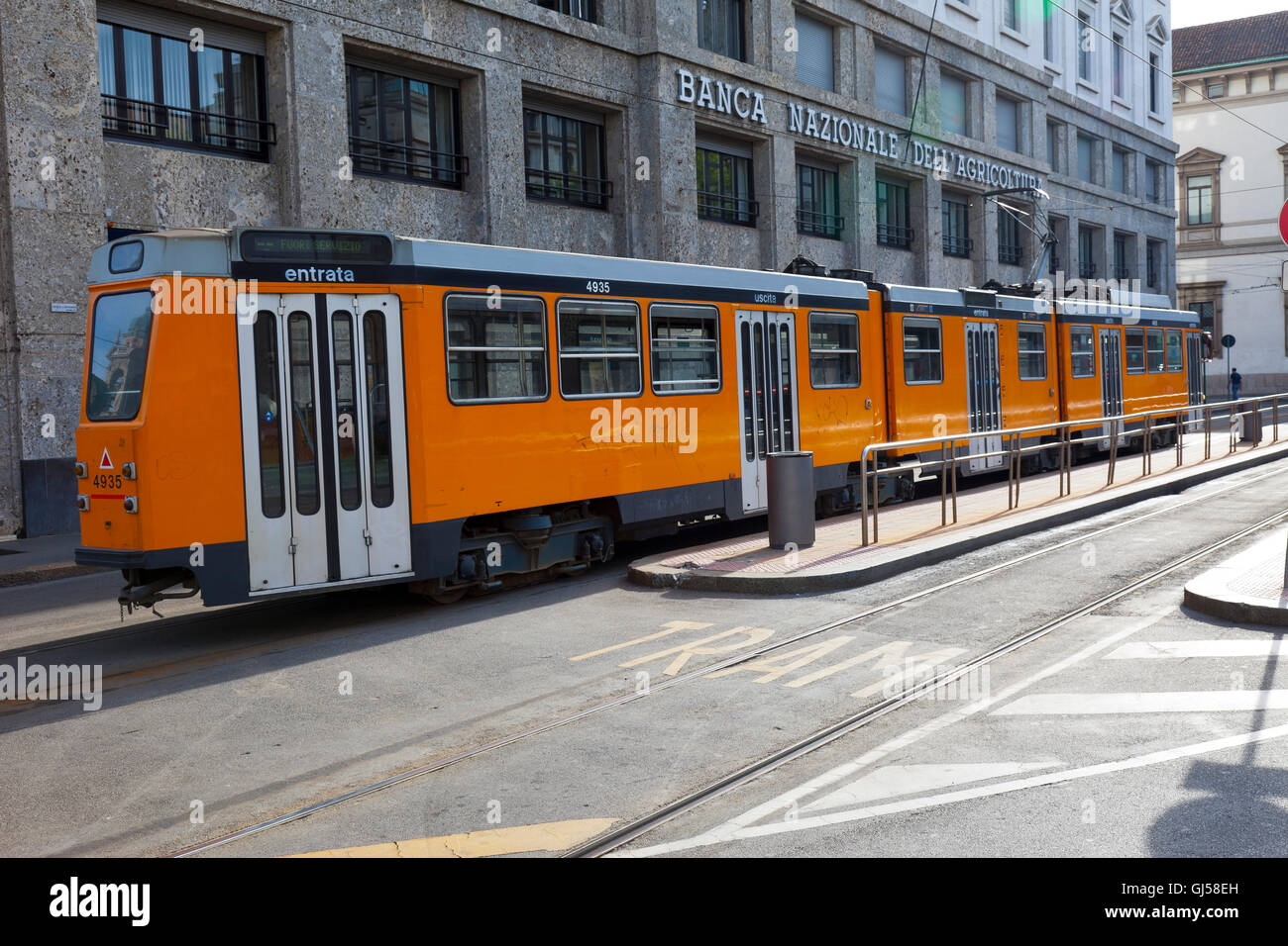 Milan city trams Stock Photo - Alamy