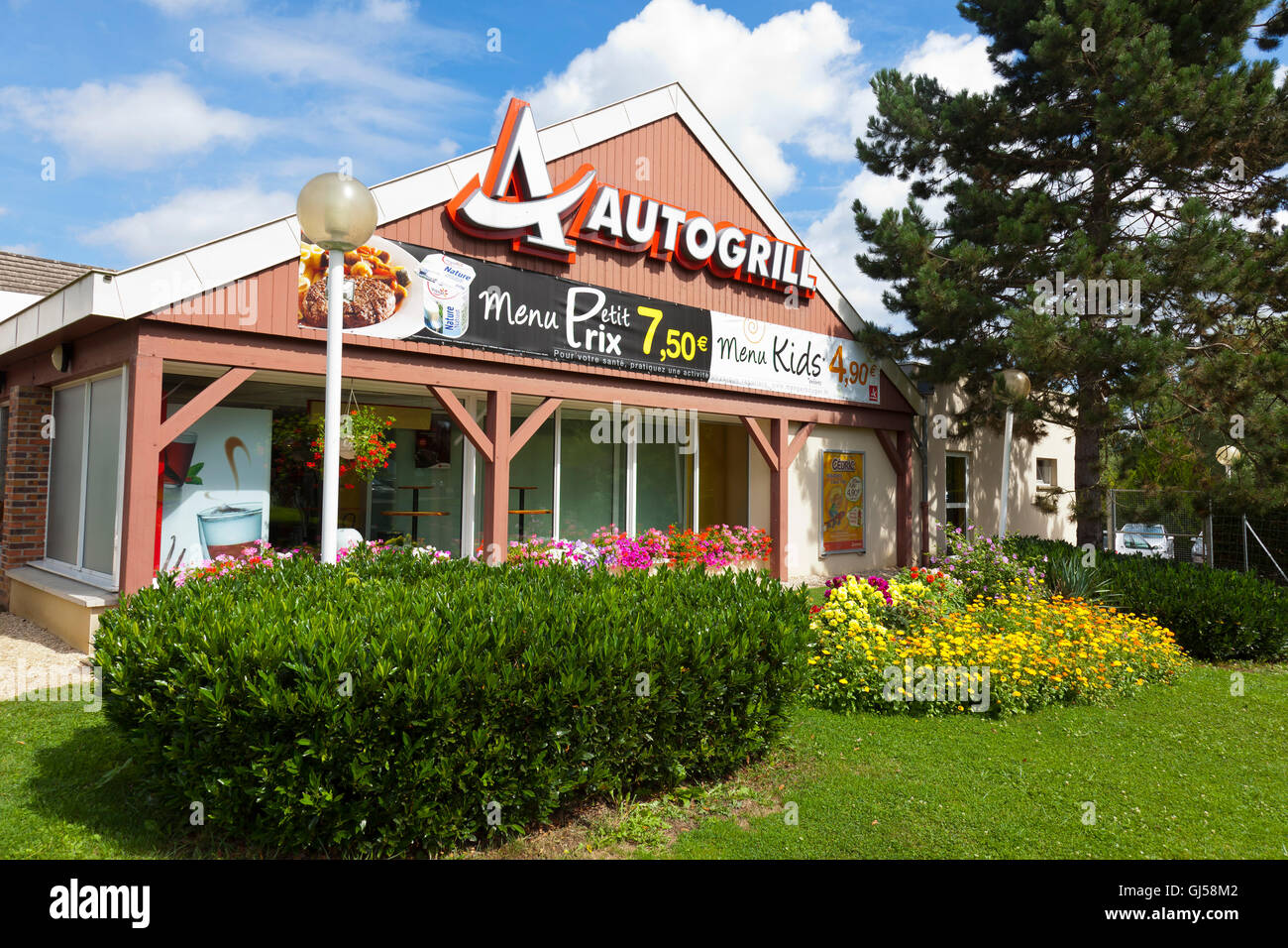 French highway rest area Stock Photo - Alamy