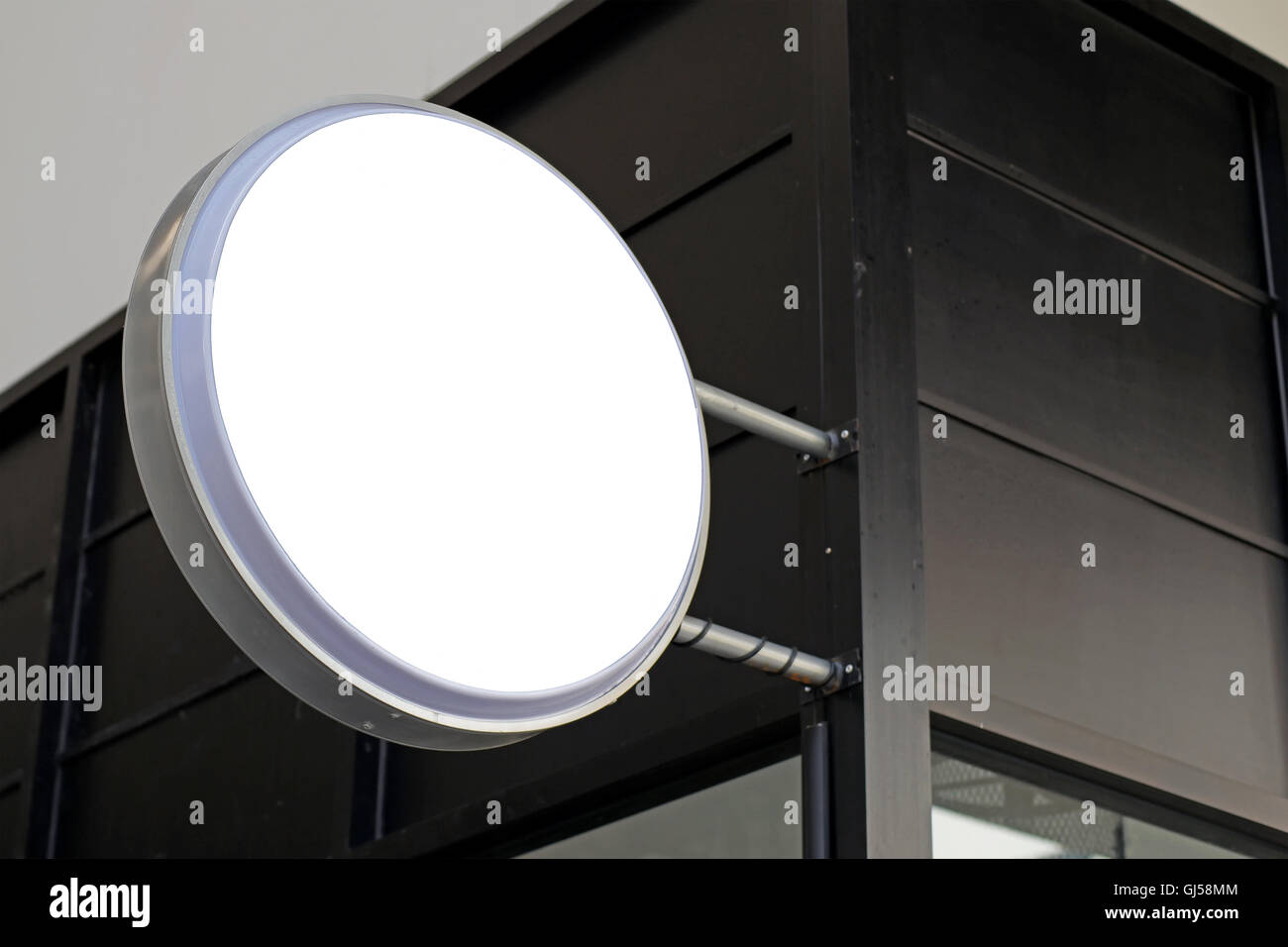 round shape blank billboard for advertisement on the wall Stock Photo ...