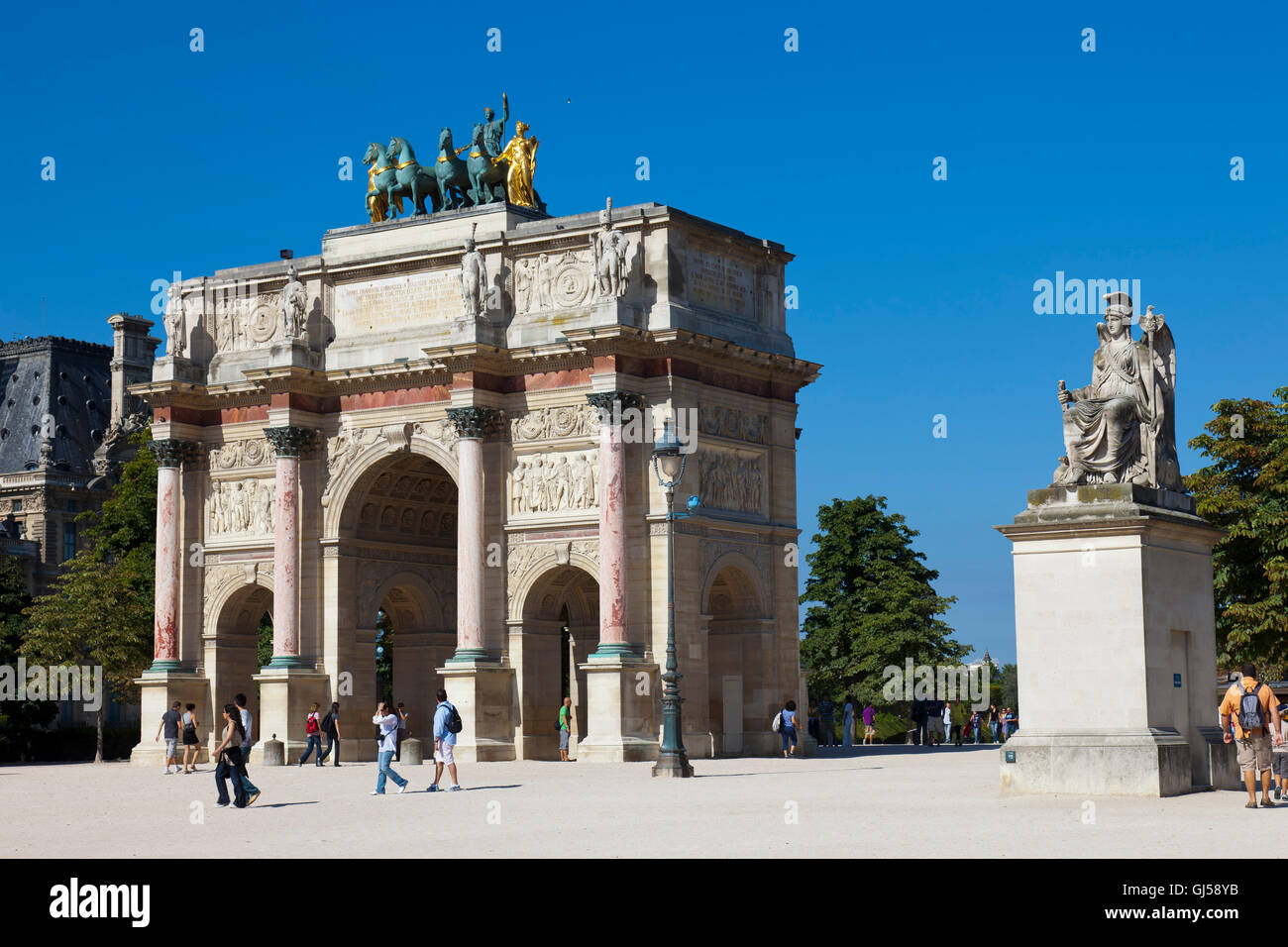 Paris Louvre Napoleon statue on the square Stock Photo - Alamy