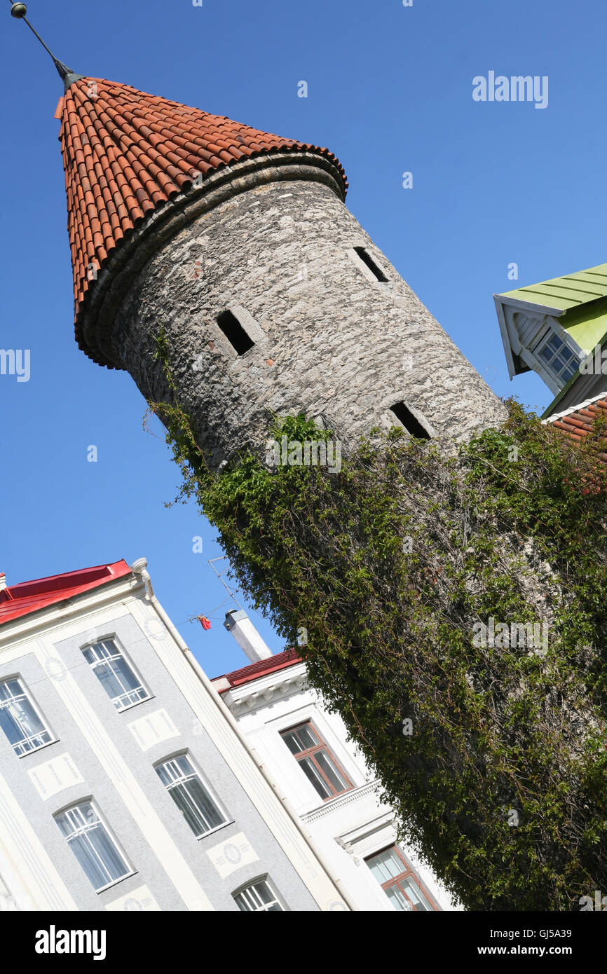 Detail of Viru Gate, a symbol of Tallinn, which is at the eastern ...