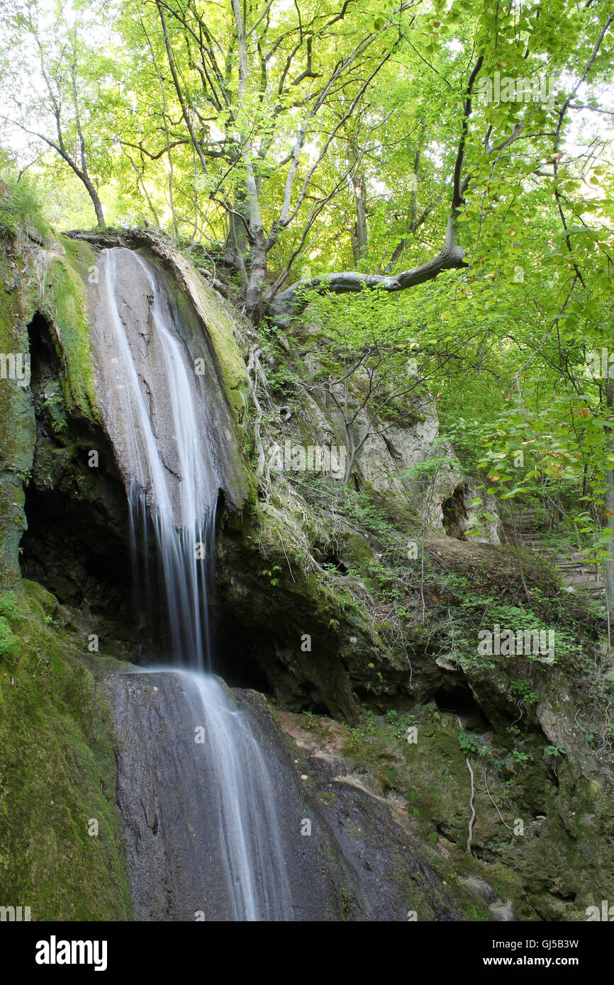 mountain waterfall spring nature scene Stock Photo - Alamy