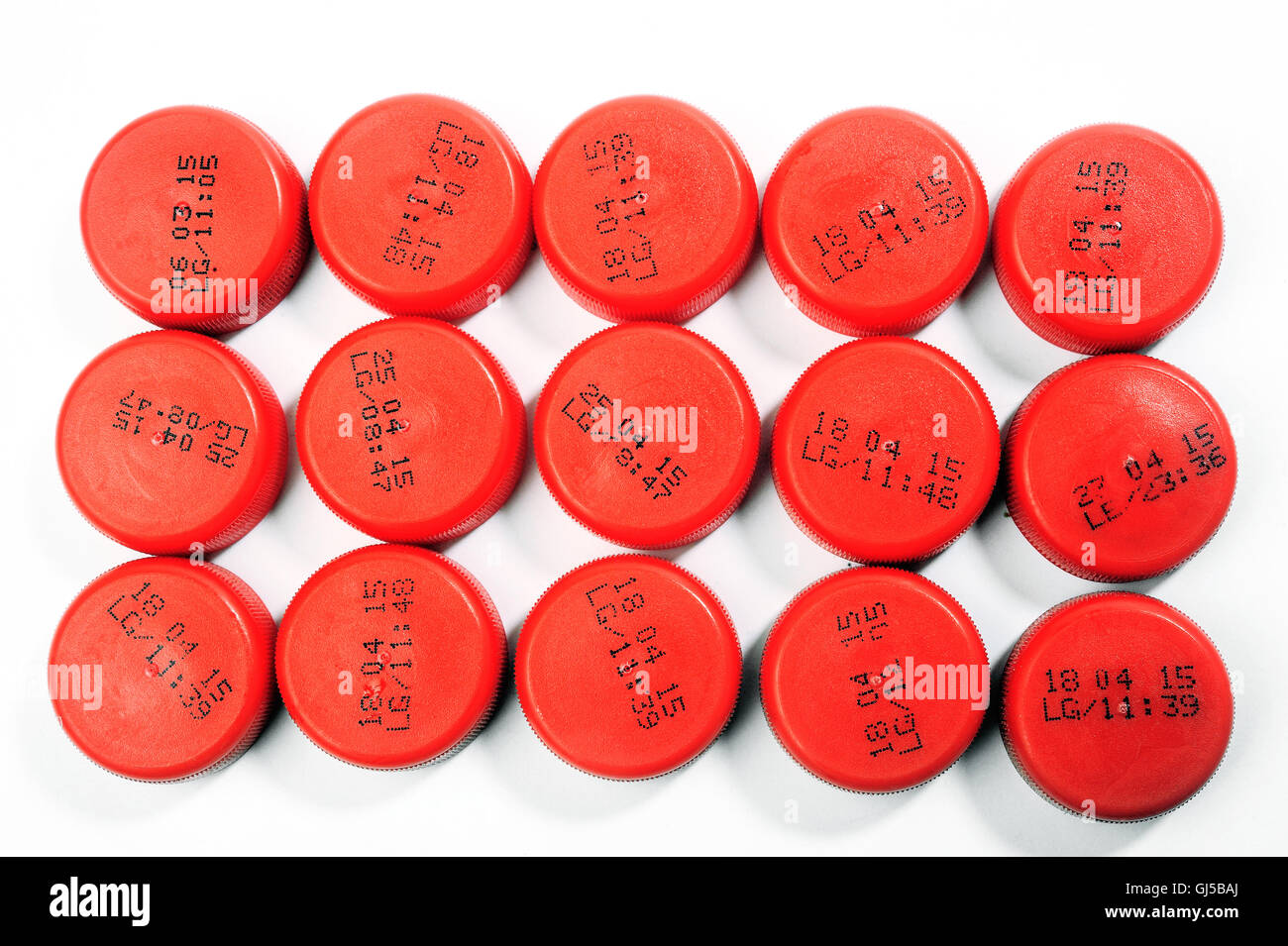 Recovery caps of plastic bottles for recycling Stock Photo - Alamy