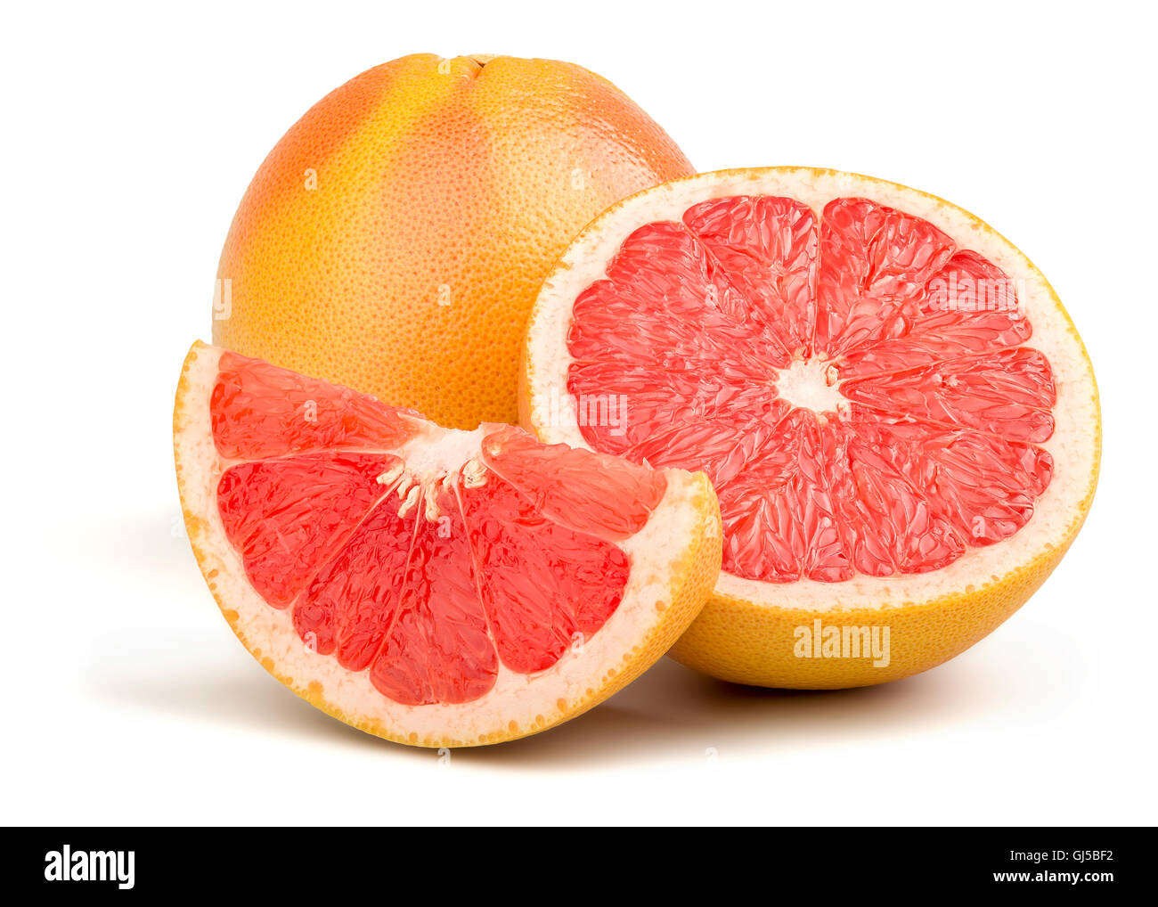Perfect Fresh Grapefruit Isolated on White Background in Full Depth of ...