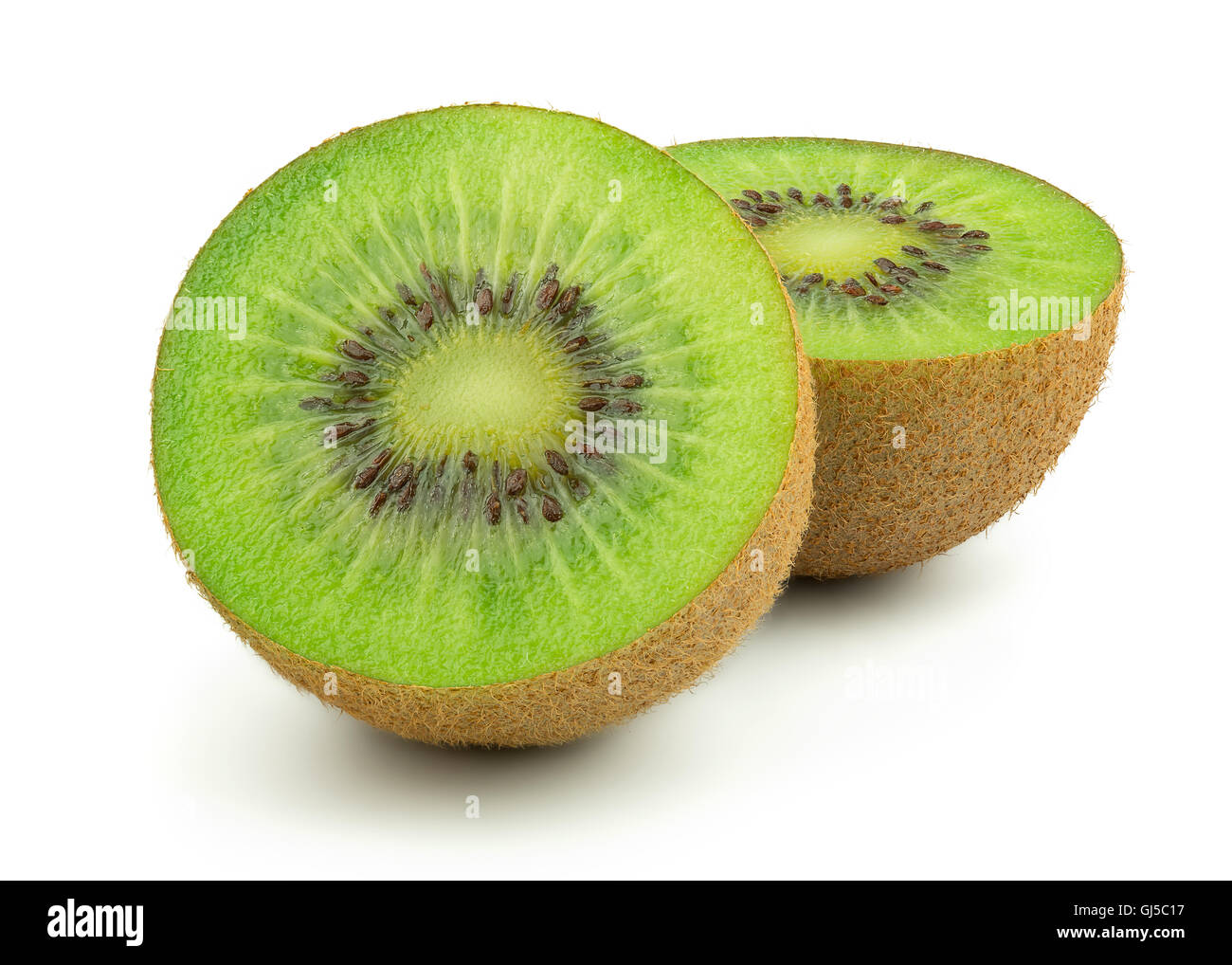 Perfect Fresh Green Kiwi Fruit Isolated on White Background in Full ...