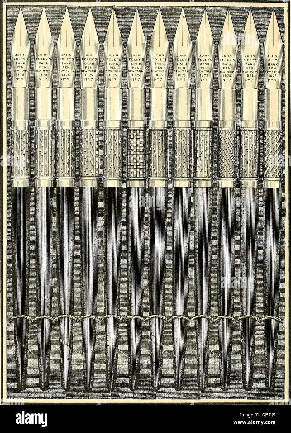 The invention and production of Foley's diamond-pointed gold pens ...