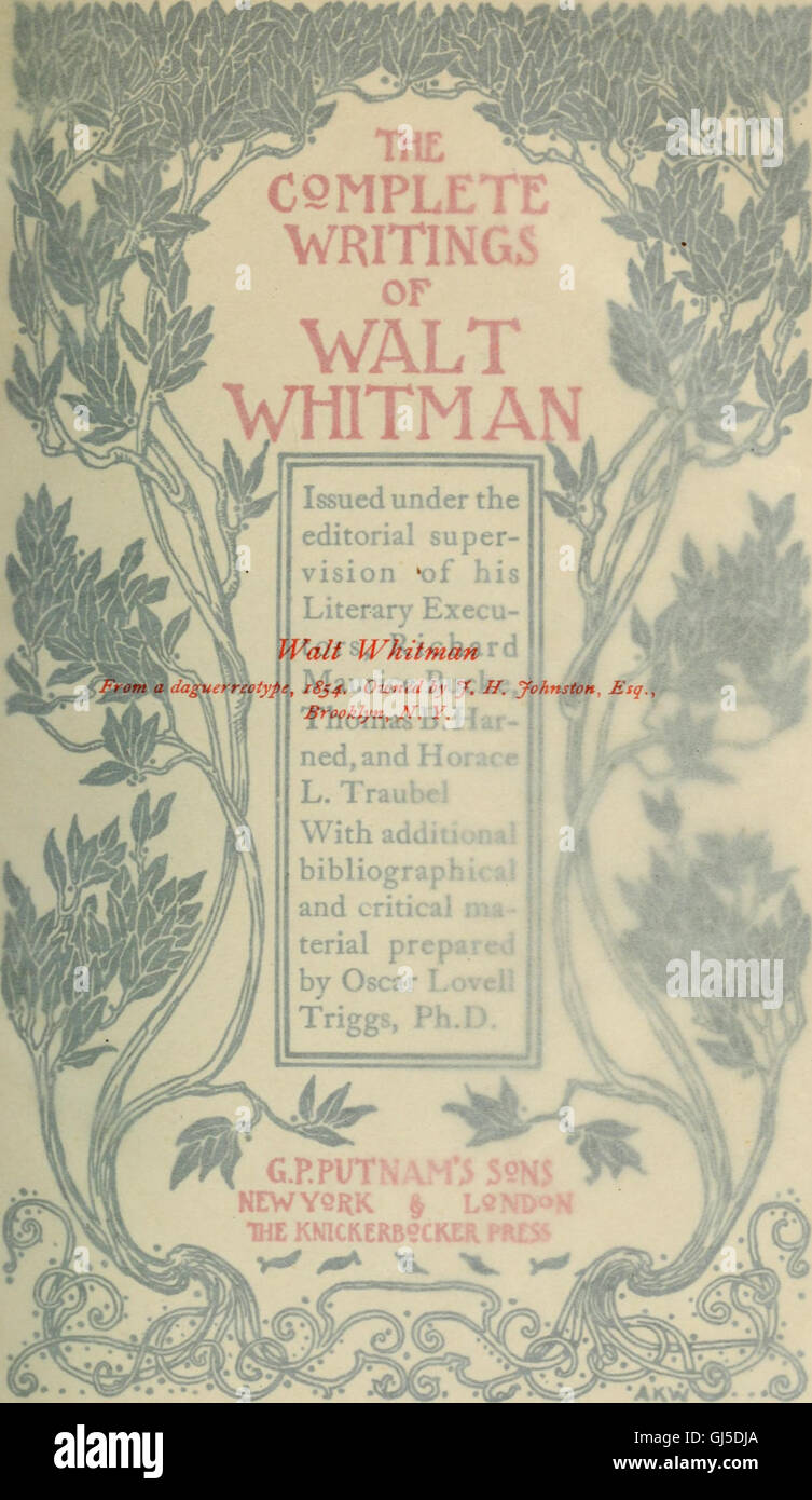 This 1902 edition compiles the complete works of Walt Whitman, offering ...