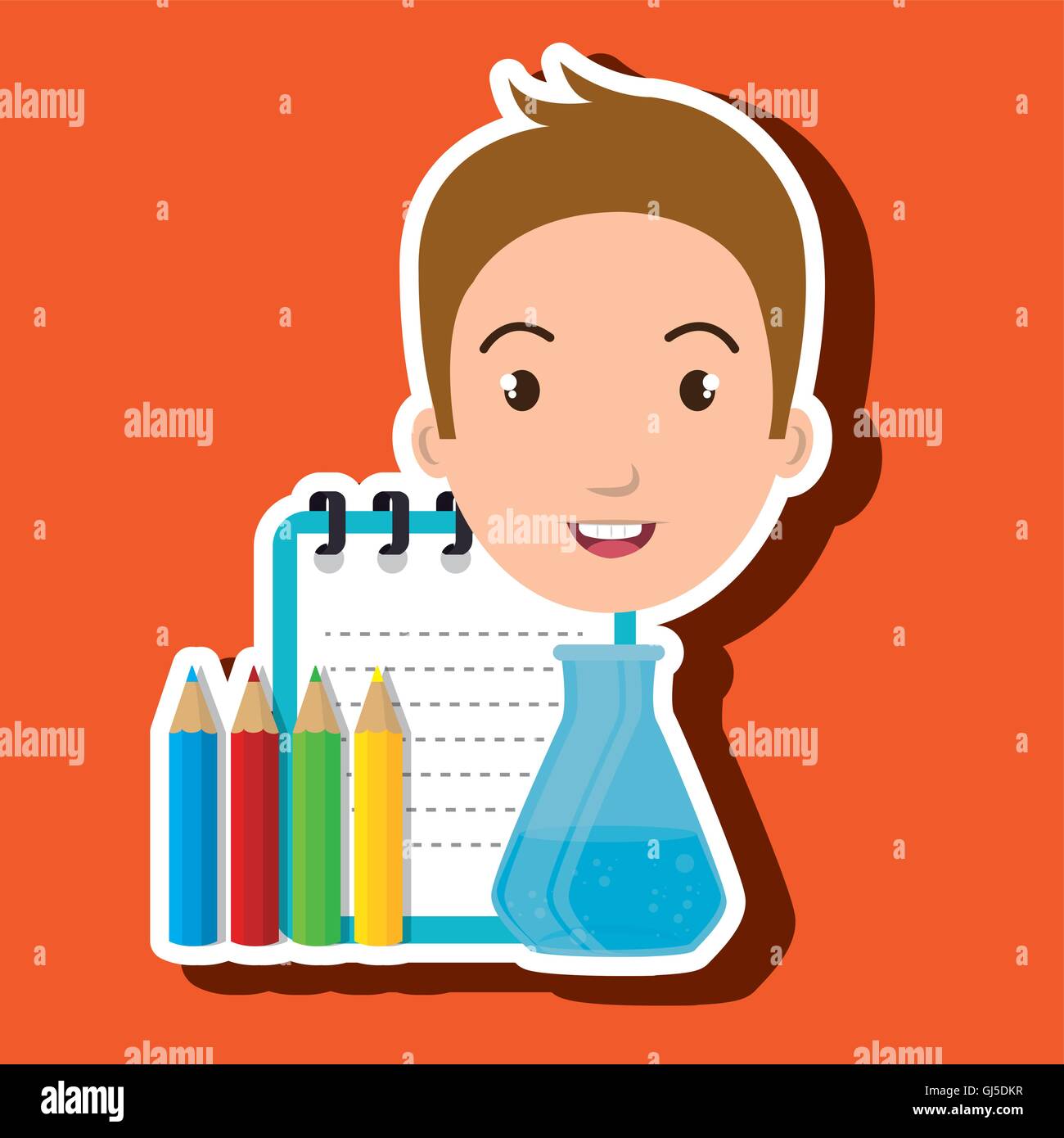 student colors notepad brushes Stock Vector Image & Art - Alamy