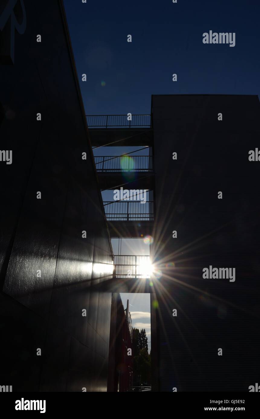 against the sun backlit bridge Stock Photo - Alamy