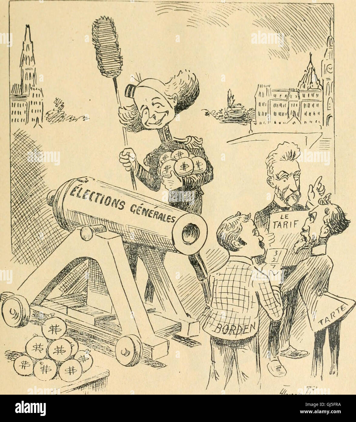 An image from 'Caricature Politique au Canada' (1904), a collection of ...