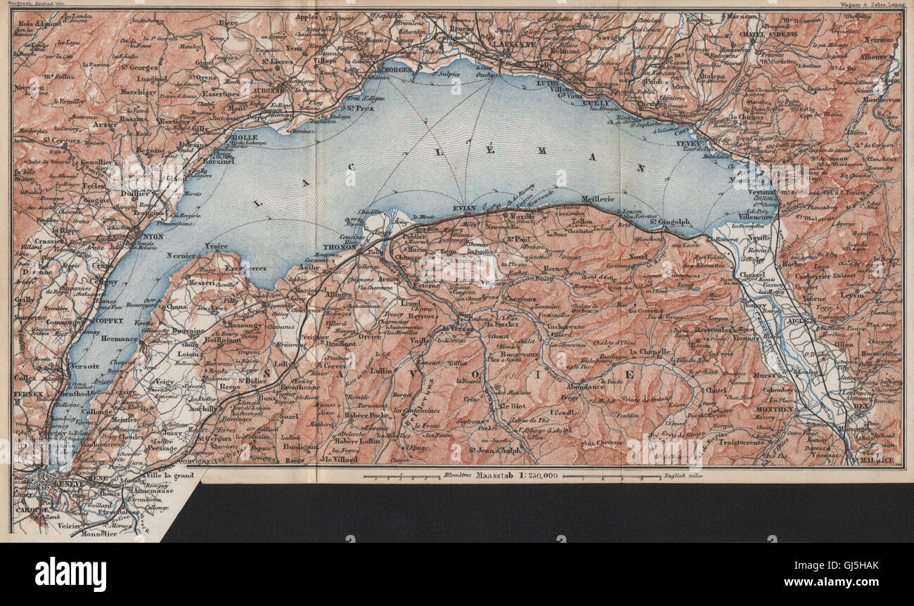Map of lake geneva hi-res stock photography and images - Alamy