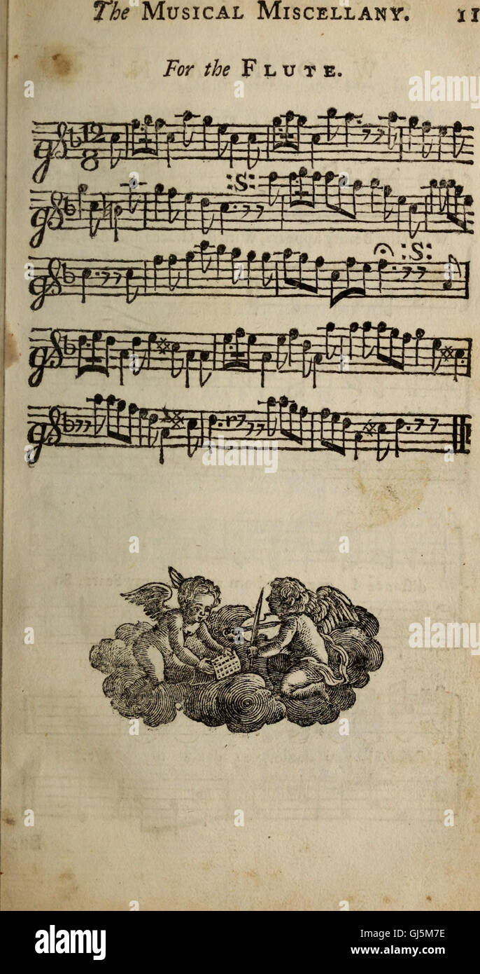 A 1729 musical compilation of selected songs arranged for violin and ...