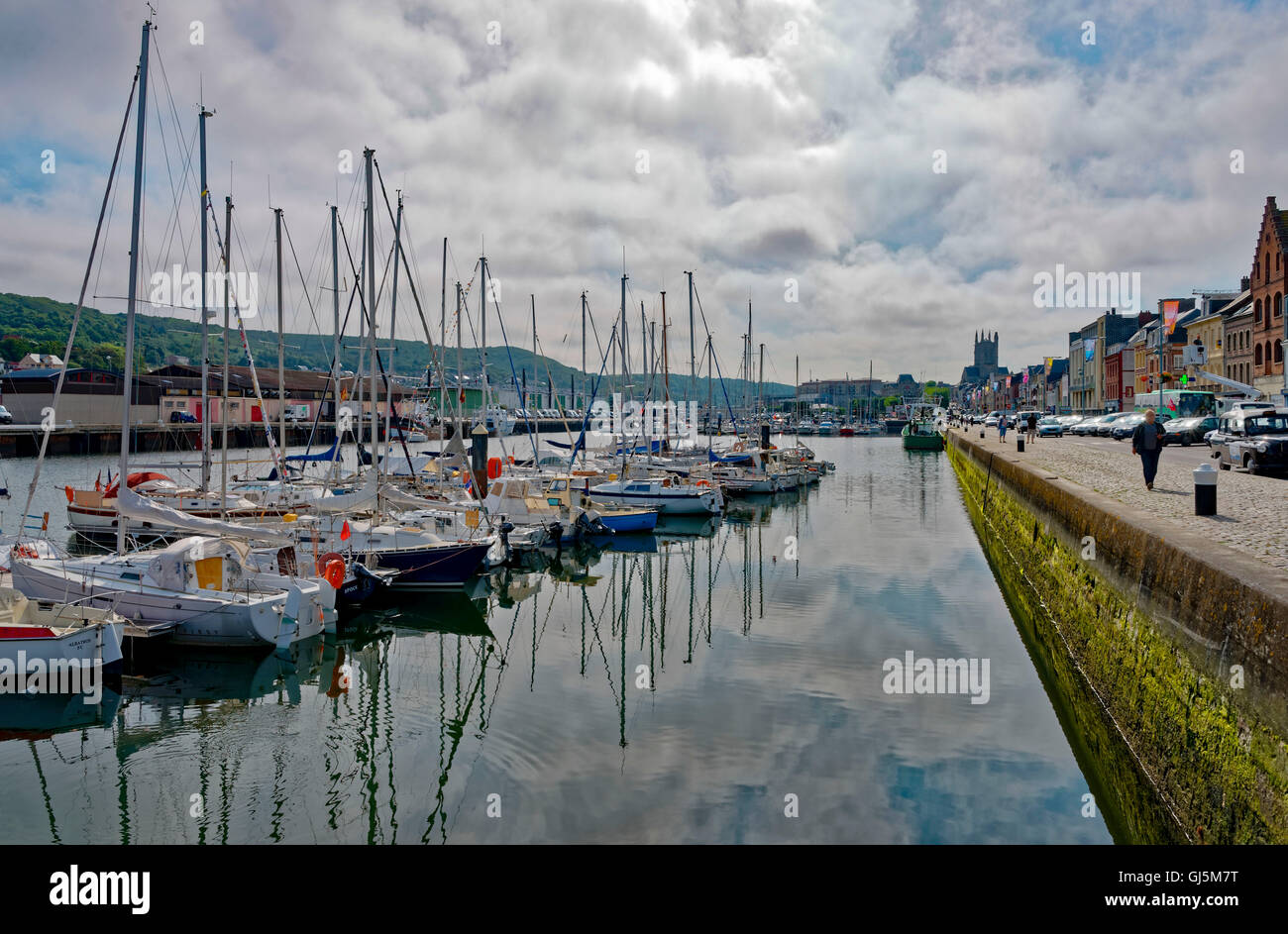 view to harbour and town, Fecamp, Normandy, France Stock Photo - Alamy