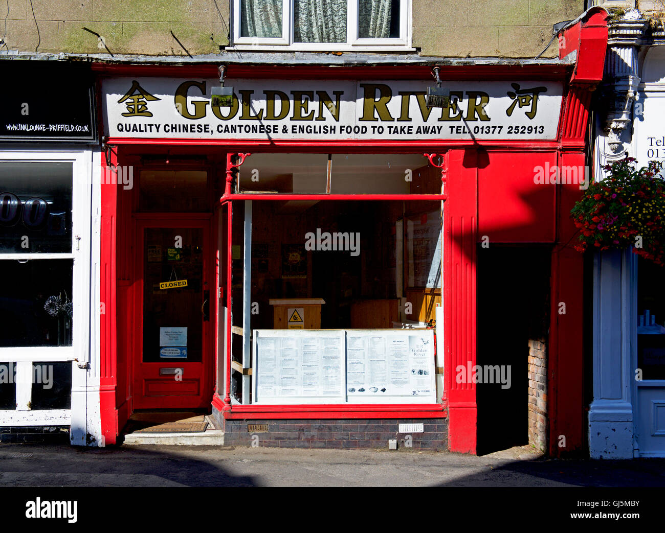 The Golden River Chinese take-away, England UK Stock Photo - Alamy