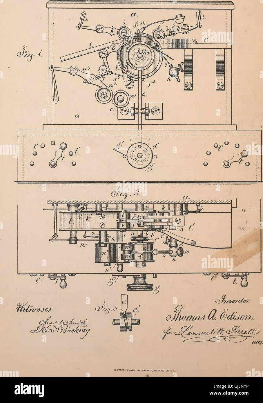 A collection of U.S. patents granted to Thomas Edison between 1869 and ...