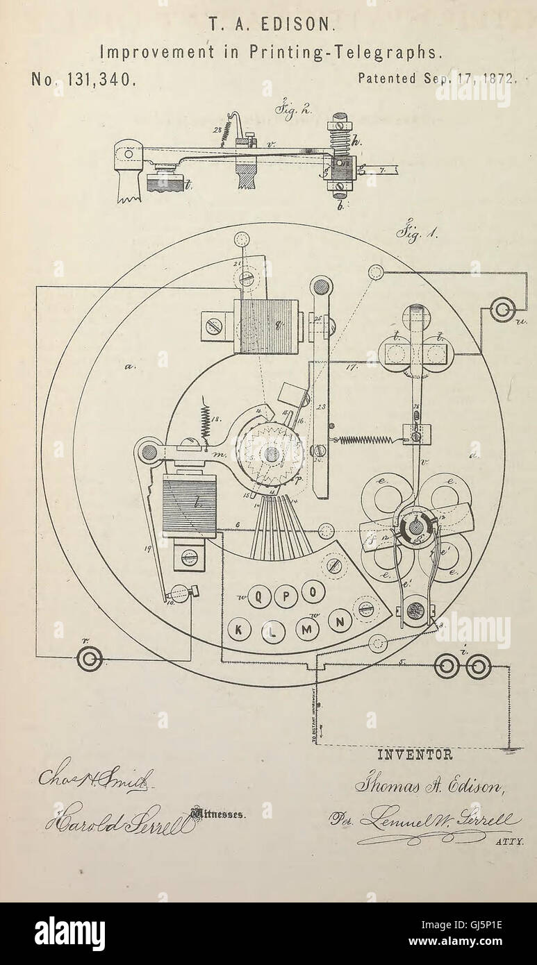 Collection of United States patents granted to Thomas A. Edison, 1869 ...