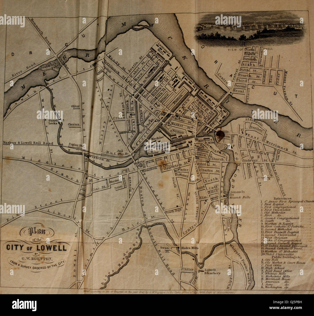 A comparative look at the city of Lowell, Massachusetts, in 1845 ...