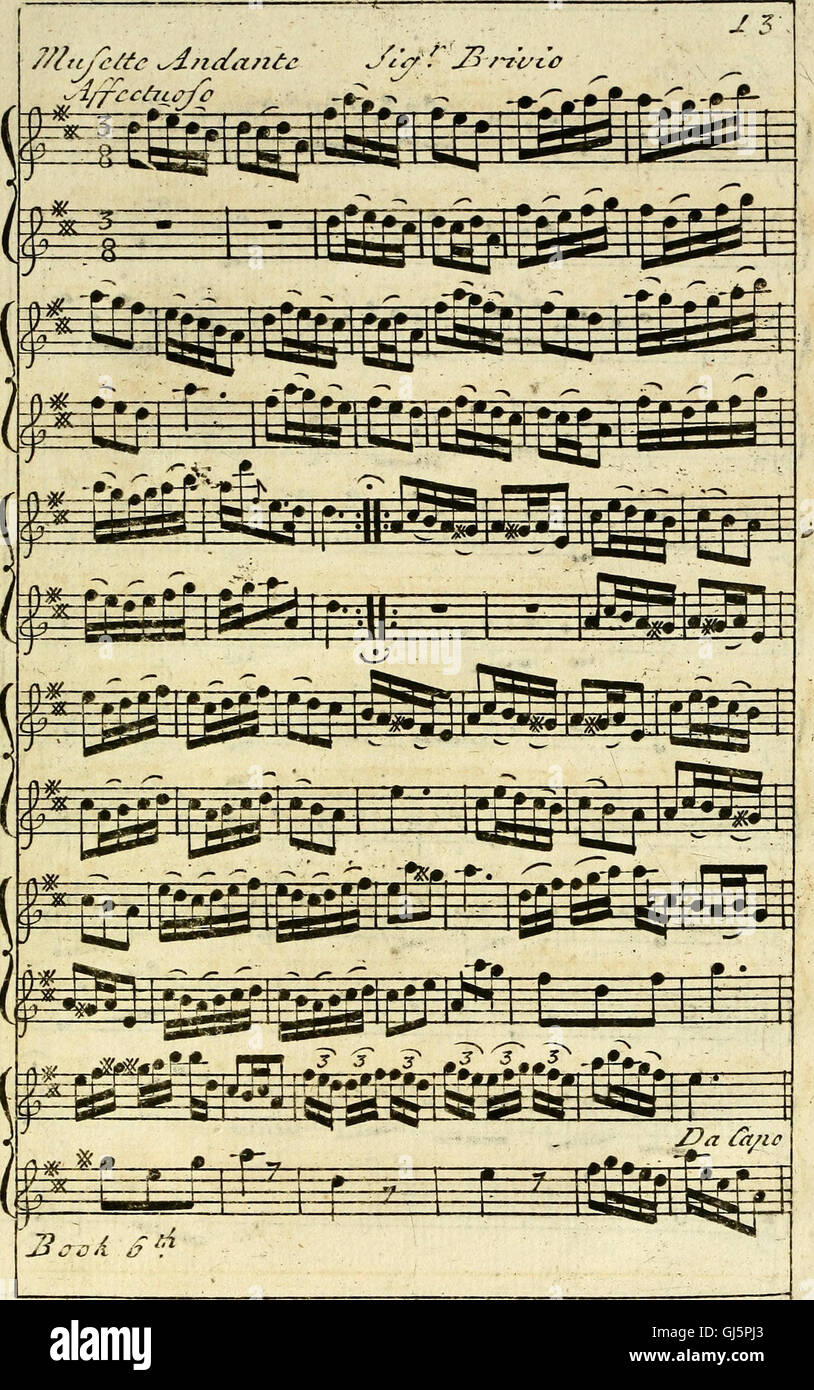 A 1763 musical guide for the German flute, featuring a selection of ...