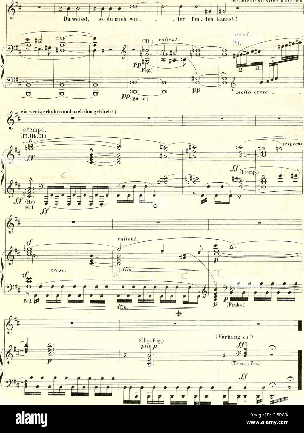 Parsifal - ein Bühnenweihfestspiel - (printed music) (1882 Stock Photo ...