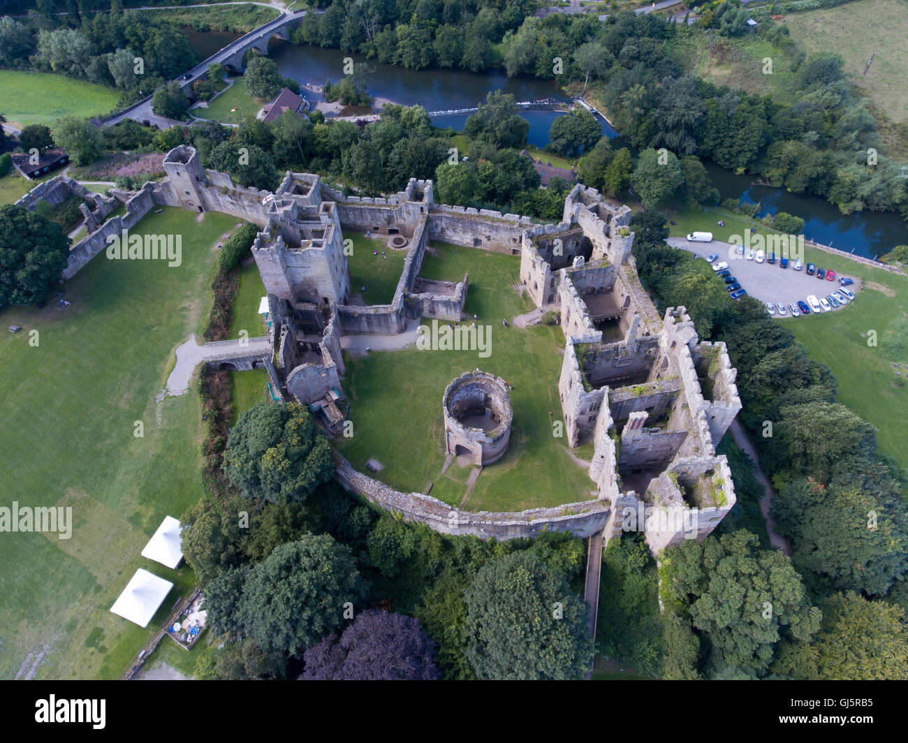 Arial view of Ludlow Castle, Shropshire Stock Photo: 114454121 - Alamy