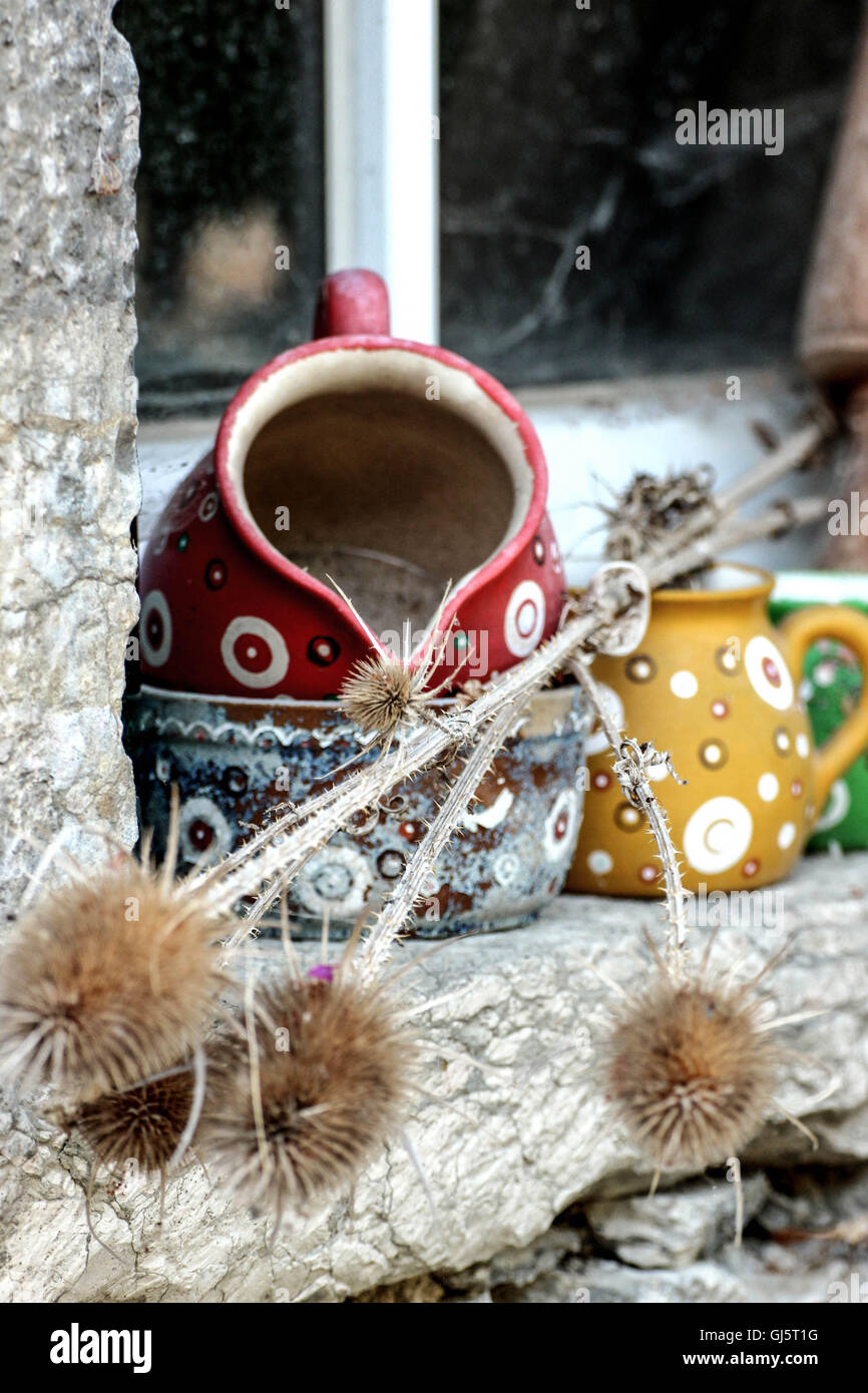 Window, stoneware, colorful Stock Photo - Alamy