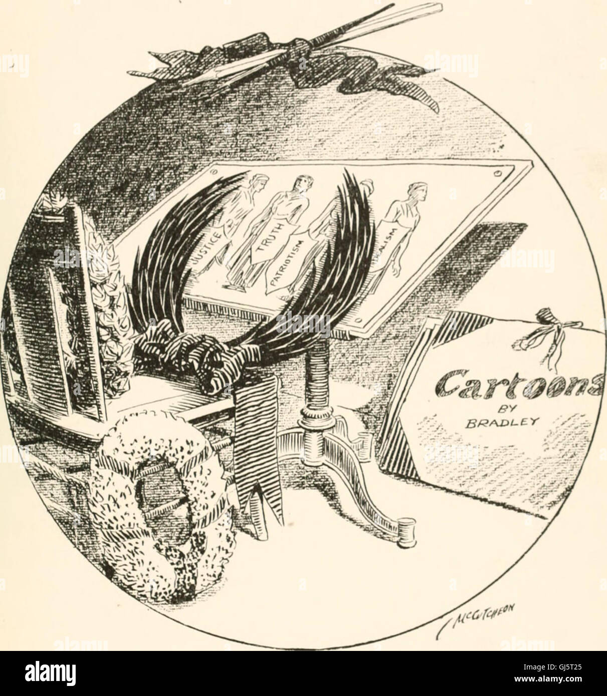 This 1917 collection features cartoons by Bradley, a prominent ...