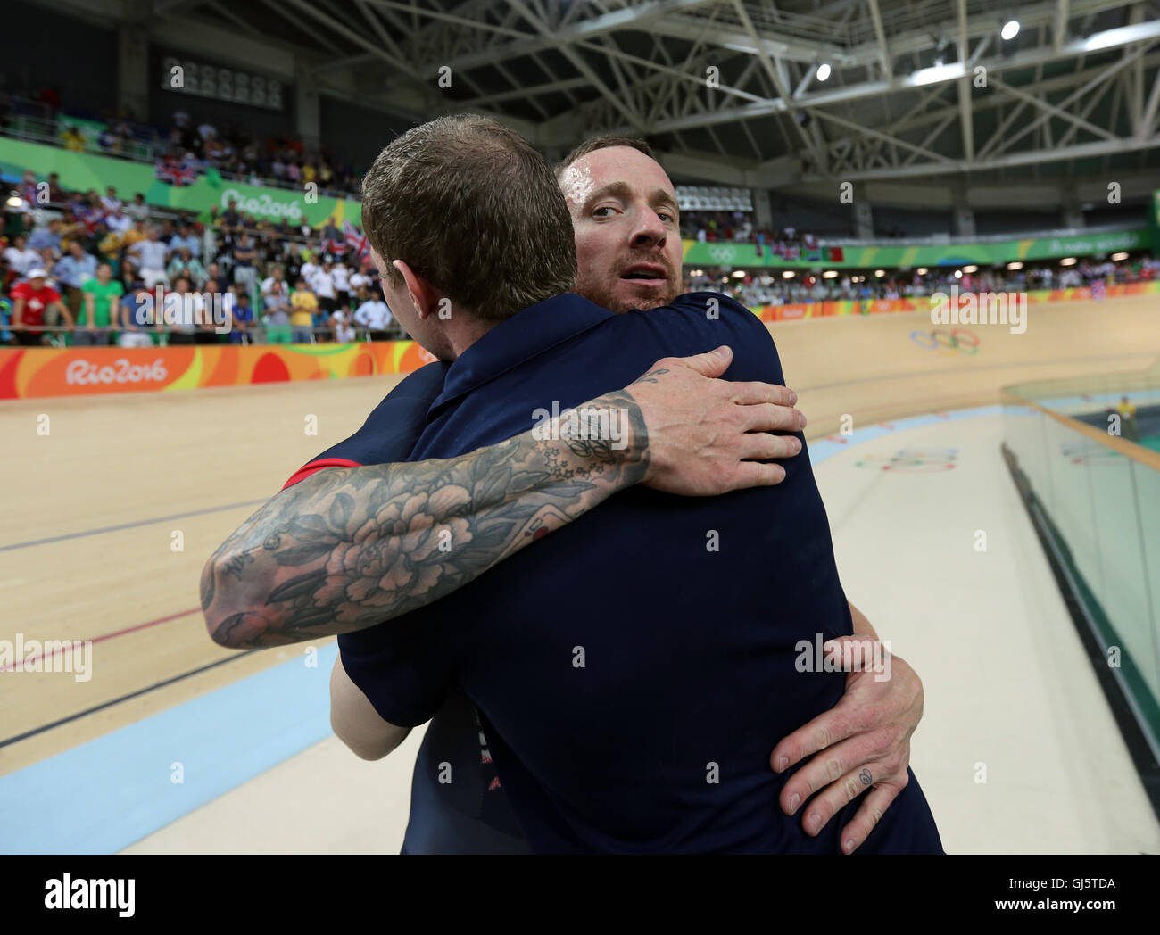 Great Britain's Sir Bradley Wiggins celebrates following the Men's Team ...