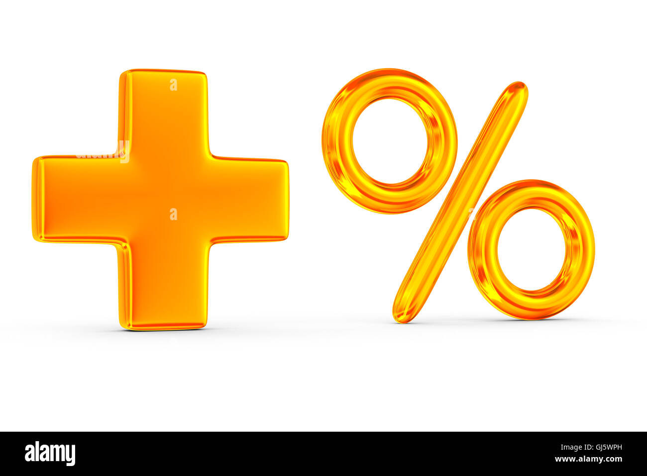 Increase percent on white background. Isolated 3D image Stock Photo - Alamy