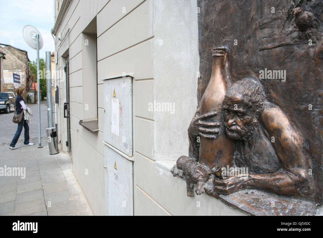 Artwork sculpture in an area of Vilnius known as Uzupio, which in 1999 ...
