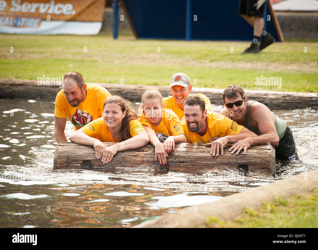 Competitors in for the open team relay event. The Squamish Loggers Day ...