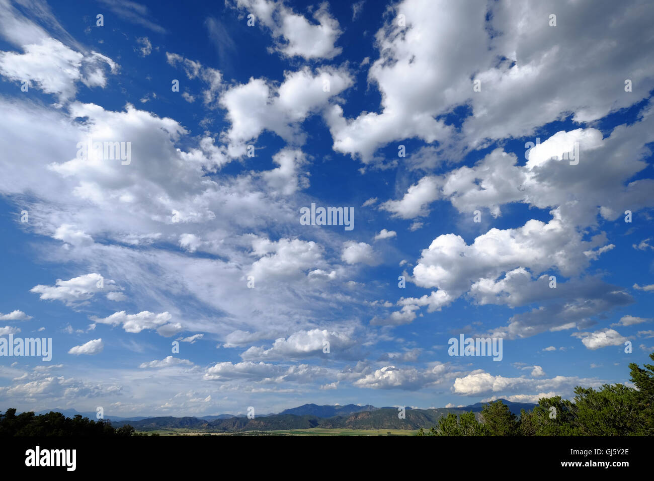 Blue sky with clouds over Salida, Colorado, USA Stock Photo - Alamy