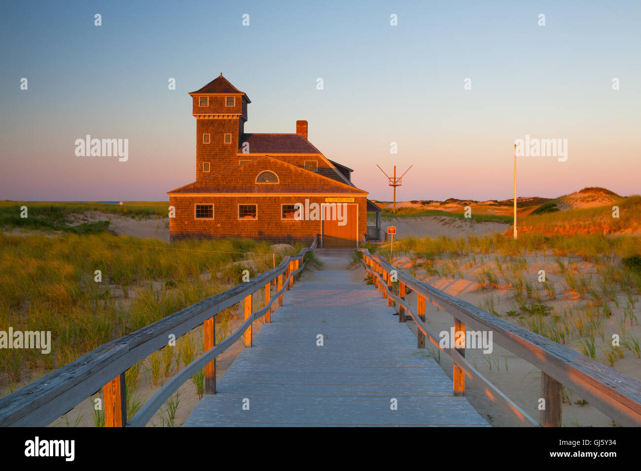 Beach house at Cape Cod at sunset, Massachusetts, USA Stock Photo - Alamy