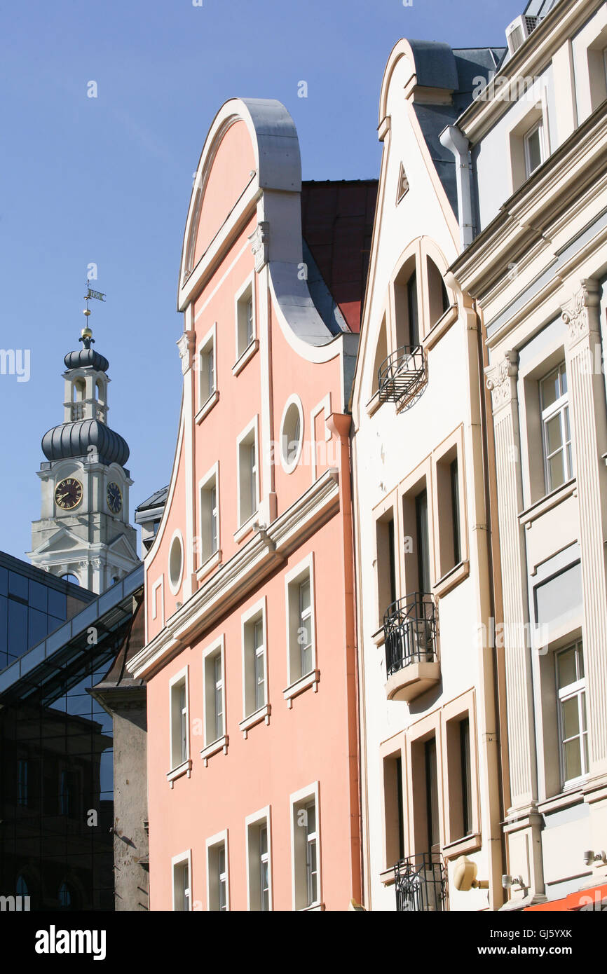 Architectural styles of buildings along Tirgonu Iela street in the ...