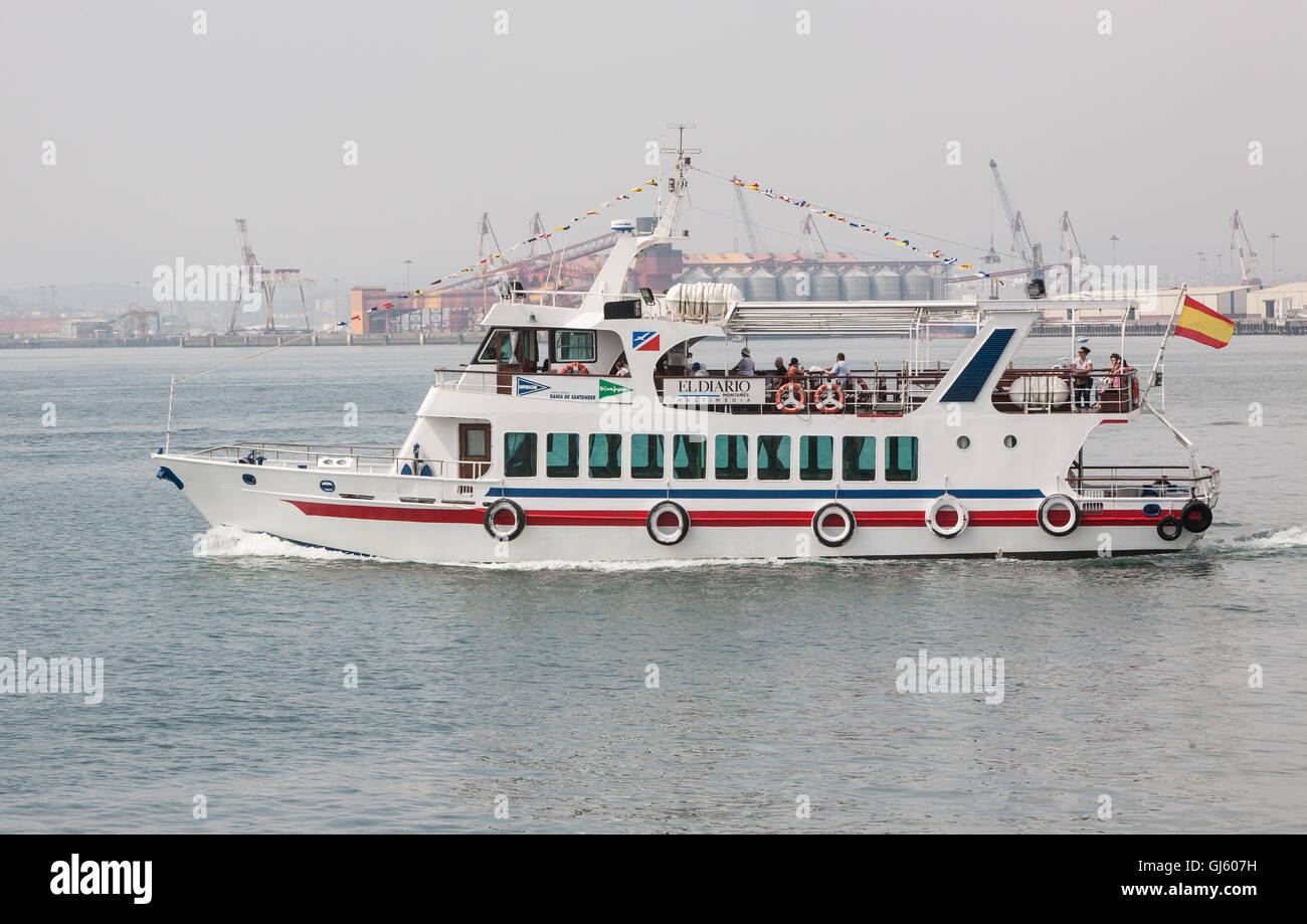 Local ferry sailing on Santander harbour,port Stock Photo - Alamy