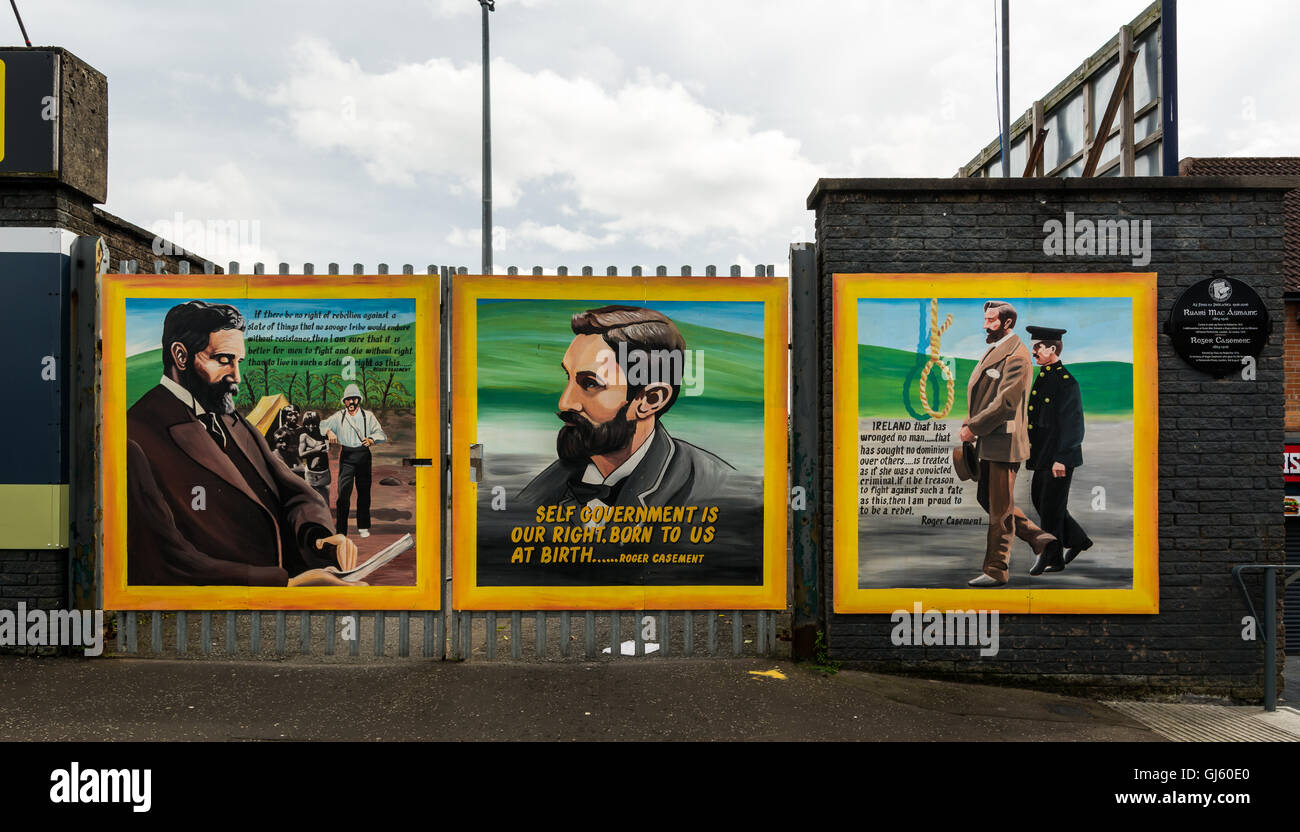 Murals of Roger Casement located at Casement Park GAA park in West ...