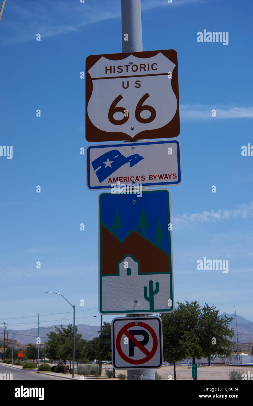 Historic Route 66 sign USA Stock Photo - Alamy