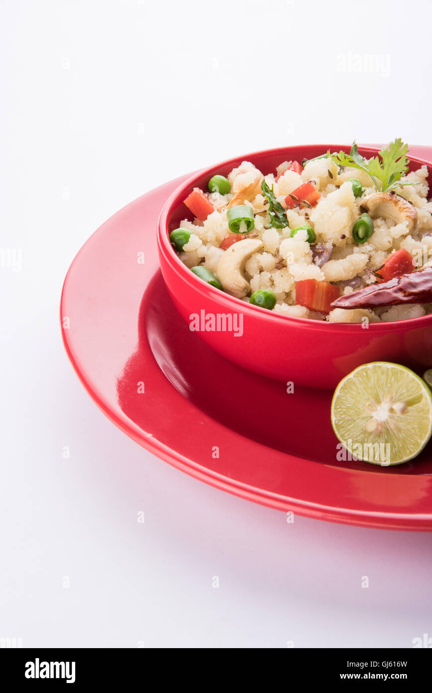 Rava Upma - Popular south Indian breakfast wiih semolina and vegetables ...