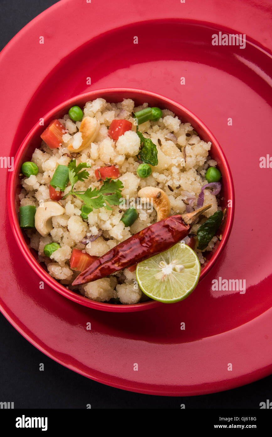 Rava Upma - Popular south Indian breakfast wiih semolina and vegetables ...