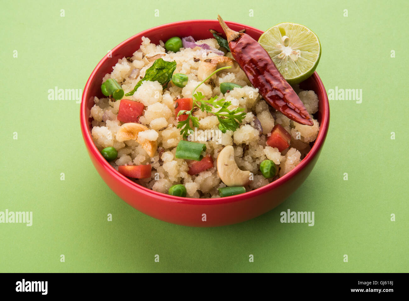 Rava Upma - Popular south Indian breakfast wiih semolina and vegetables ...