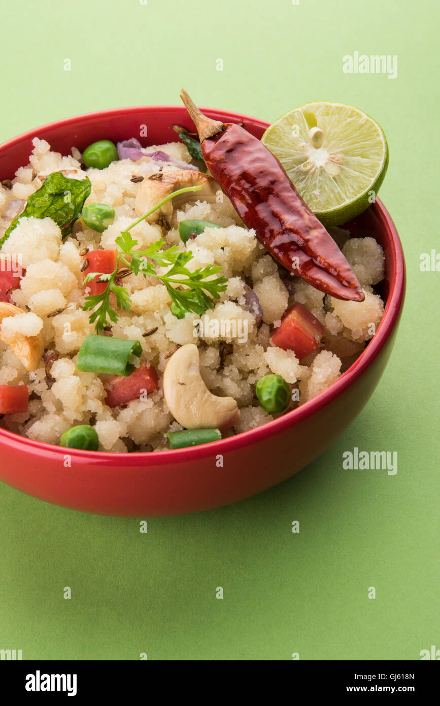 Rava Upma - Popular south Indian breakfast wiih semolina and vegetables ...