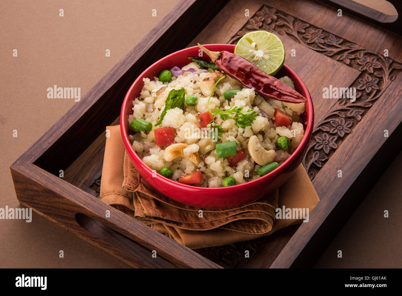 Rava Upma - Popular south Indian breakfast wiih semolina and vegetables ...