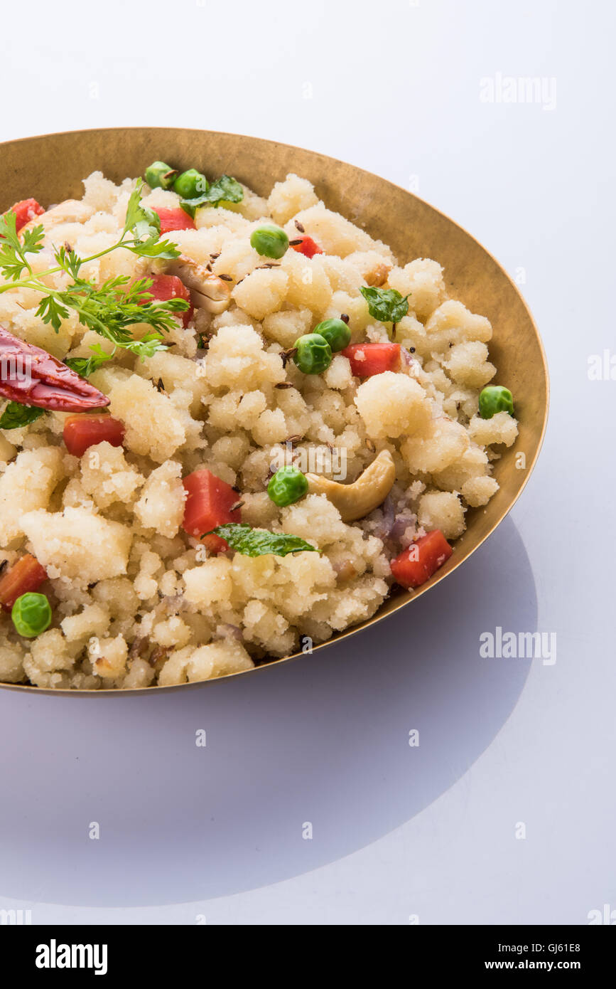 Rava Upma - Popular south Indian breakfast wiih semolina and vegetables ...